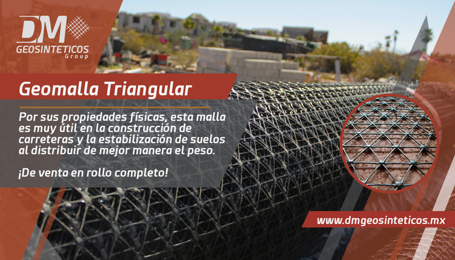 Con la Geomalla Triangular distribuye las cargas del suelo de tu proyecto